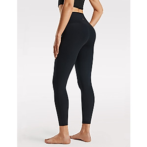 UNISSU Workout Leggings for Women Tummy Control High Waisted Gym Athletic Buttery Soft Squat Proof Yoga Pants 25'' Black X-Small