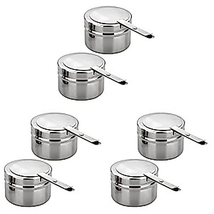 Angoily 6PCS Stainless Steel Fuel Holder with Safety Cover, Chafer Wick Fuel Holder, Buffet Warmer Warming Trays Perfect for Buffets and Catering Events