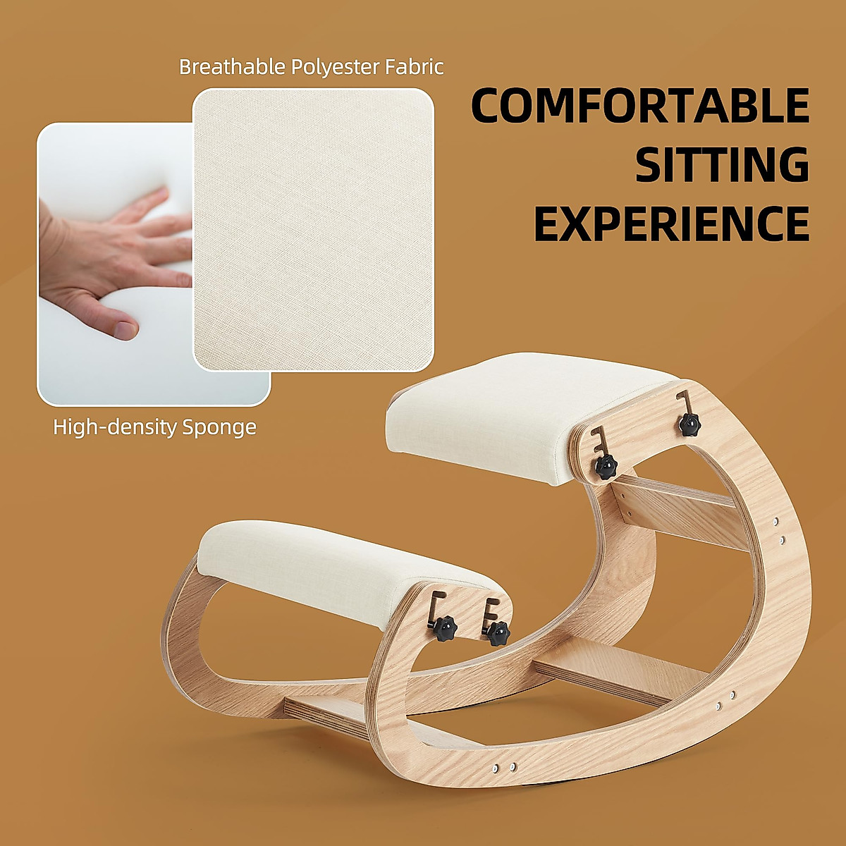 Ergonomic Kneeling Chair,Adjustable Kneeling Desk Chair for Desk with Cushion,Posture Kneeling Chair for Relieving Neck and Back Pain,Kneeling Office Chair for Office Home.