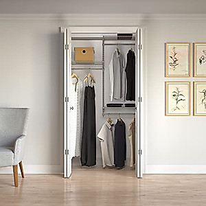 Knape & Vogt Culture 4 Ft. Steel Closet Organization System with, 3 Champagne Nickel Wire Shelves