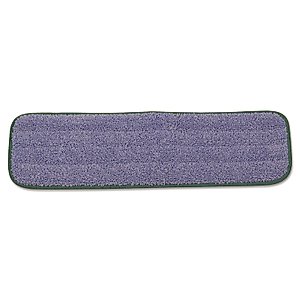 Microfiber Wet Mopping Pad, 18 1/2" x 5 1/2" x 1/2", Green, 12/Carton