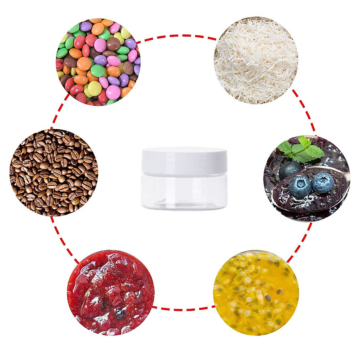 24 Pcs 1oz Plastic Cosmetic Jars,Round Leak Proof Clear Container with Lid,Wide-Mouth Refillable Small Storage Containers for Slime,Cosmetic,Lotion,Candy,Craft