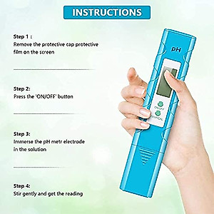 YUESFZ Precise Digital PH Meter, Professional PH Meter 0.01 PH High Precision Water Quality Tester with 0-14 PH Measurement Range, Suitable Practical Water Quality Detector