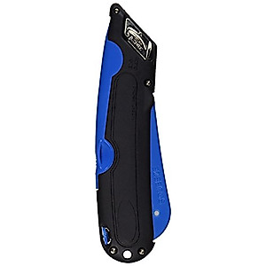 COSCO 091508 Easycut Cutter Knife w/Self-Retracting Safety-Tipped Blade, Black/Blue