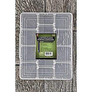 SE 14 Compartment Translucent Plastic Storage Container with Adjustable Sections - 87065DB