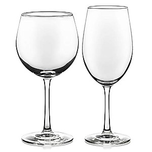 Libbey Vineyard Reserve 12-Piece Wine Glass Party Set for Chardonnay and Merlot/Bordeaux