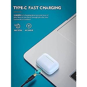 Hyeing Active Noise Cancelling True Wireless Earbuds,Bluetooth 5.2 in-Ear Headphones, Sweat Waterproof Hi-Fi Earphone,36H TV Gaming Headset with 4 HD ANC Microphones,for Smartphone Gifts Gym