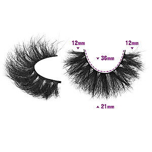 Mink Lashes Fluffy Eyelashes Mink Wispy Dramatic False Eyelashes Thick Volume 6D Effect Lashes C Curl 20MM Long Fake Eyelashes Pack by PHKERATA, 7 Pairs