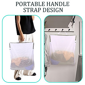 2 Pcs Mesh Laundry Bags for Washing Machine,16 X 20 Inch Fine Mesh Wash Bags with Handle,Side Widening Large Opening Zippered Clothing Washing Bag for Laundry,Blouse,Bra,Hosiery,Stocking,Underwear