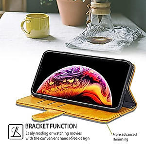 Fansipro Wallet Folio Case for Oppo Reno 2, Premium PU Leather Slim Fit Cover for Reno 2, 3 Card Slots, Good Design, Golden