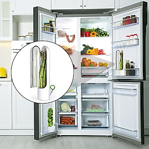 Lwuey Herb Savor Pod, Saver for Refrigerator Fresh Keeper Container Vegetable Preservation Bottle Vanilla Storage Cup Keep Greens Practical Tool Cilantro Mint Leaves Parsley Asparagus Kitchen Home