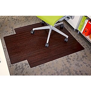 Anji Mountain Standard Bamboo Roll-Up Chairmat, 36 x 48-Inch, 8mm Thick, Dark Cherry