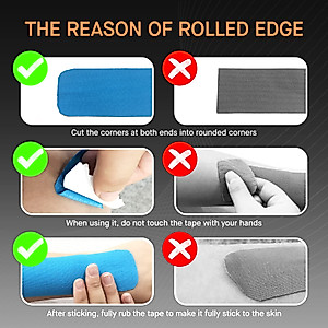 OK TAPE Basic Original Cotton Kinesiology Tape (2 Pack), Elastic Water Resistant Therapeutic Athletic Tape, Latex Free, Pain Relief, Injury Recovery, Uncut K Tape 2in×16.4ft - Black