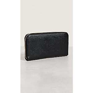 Prada Women's Pre-Loved Black Saffiano Zip Around Wallet, Black, One Size