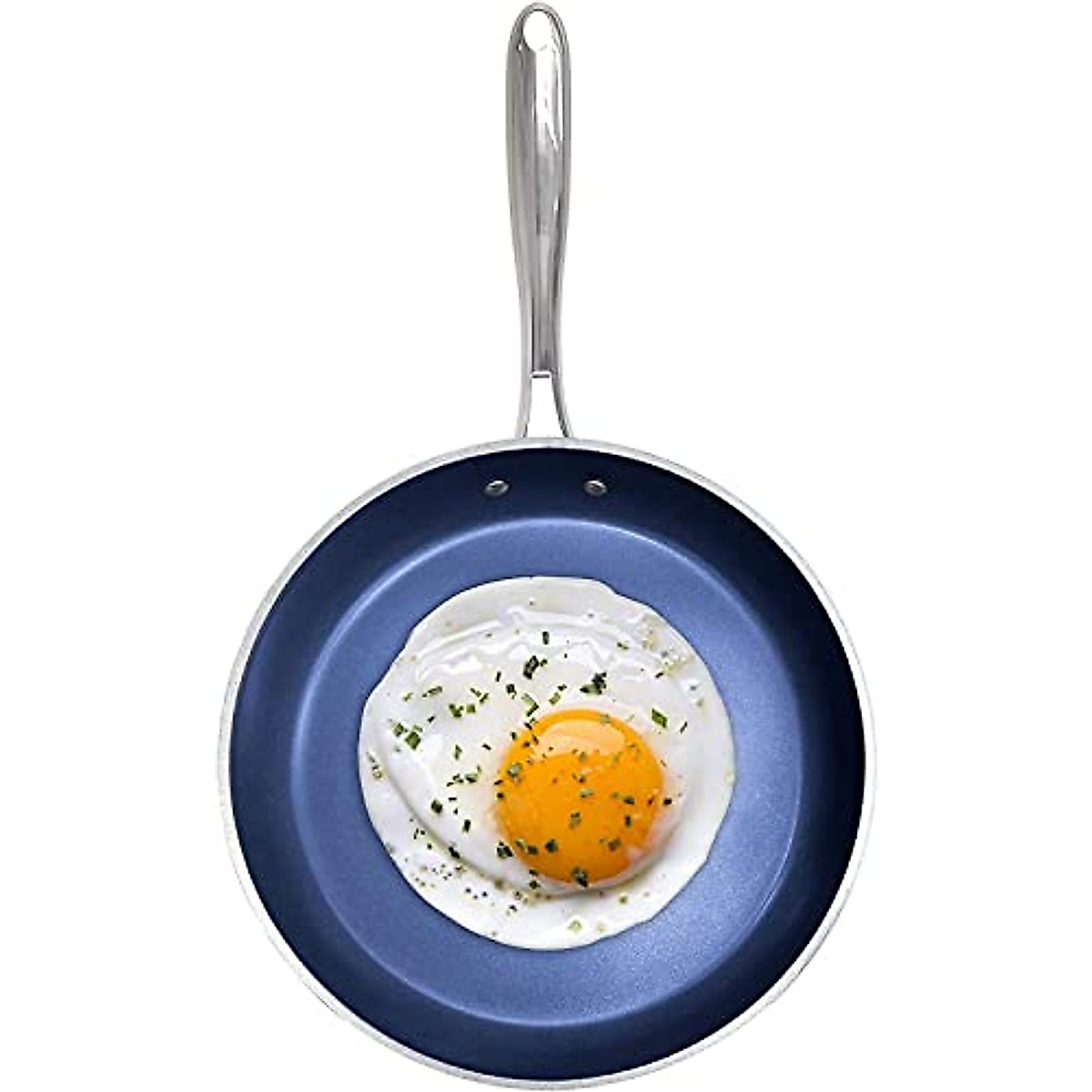 Granitestone Blue 8 Inch Non Stick Frying Pan Nonstick Pan with Mineral/Diamond Coating for Long Lasting Nonstick Frying Pan Skillet for Cooking with Stay Cool Handle, Oven/Dishwasher Safe, Non Toxic