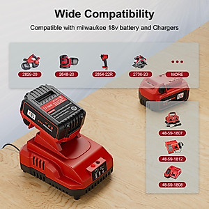 KOOMICY 18V Battery Charger Replacement for Milwaukee M18 Battery Charger Compatible with Milwaukee 18V Charger 48-59-1812 Red