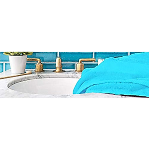 GLAMBURG Premium Cotton 4 Pack Bath Towel Set - 100% Pure Cotton - 4 Bath Towels 27x54 - Ideal for Everyday use - Ultra Soft & Highly Absorbent - Turquoise Blue