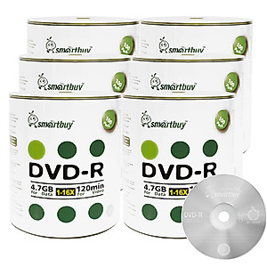 Smart Buy 600 Pack DVD-R 4.7gb 16x Logo Blank Data Video Movie Recordable Disc, 600 Disc 600pk