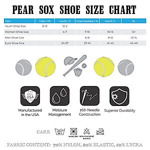 PEAR SOX OTC Baseball Softball Stirrup Socks (B, 5in) Black, Kelly Green, Orange (XS)