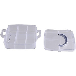 Juvale Plastic Craft Organizer Box with 6 Compartments (6 Inches, 2-pack)