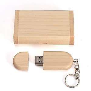 Novelty Wood USB 3.0 Flash Drive 32GB Data Storage Memory Stick USB Stick Pendrive with Wooden Box (Wood)