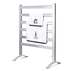 2-in-1 Towel Warmer and Drying Rack, Heated Towel Rack, Free Standing & Wall Mount with 6 Bars & Aluminum Frame for Bathroom (UL Certified)