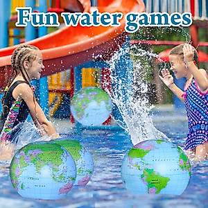 Sotiff 24 Pack 16 Inches Inflatable World Globe Beach Balls Blow up Earth Beach Ball Large Pool Toys for Party Birthday Party Favor Luau Decorations