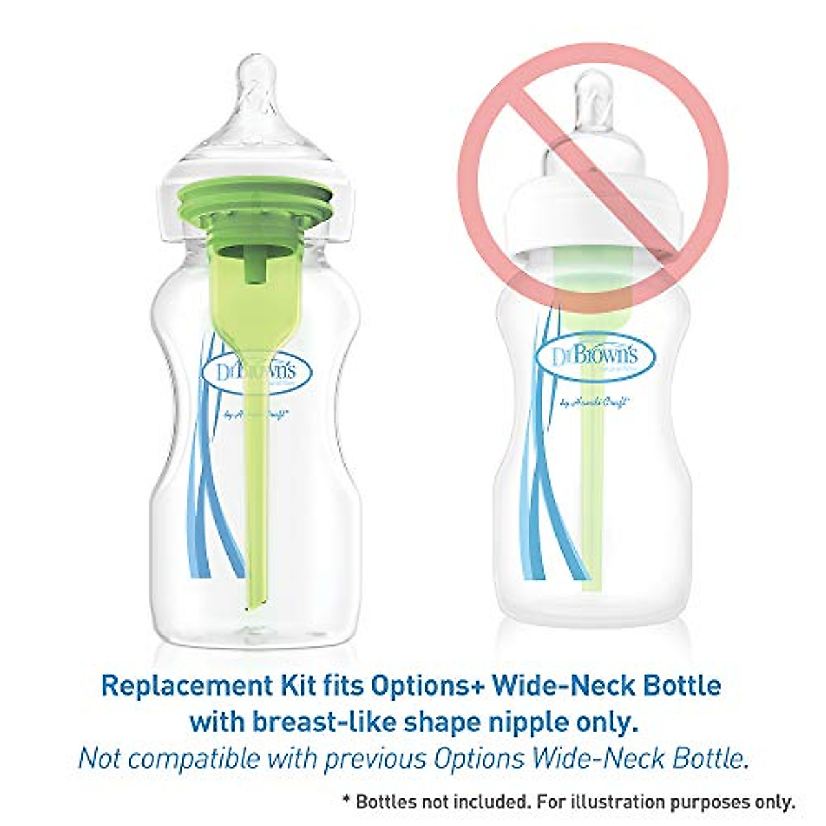 Dr. Brown's Options+ Wide-Neck Replacement Kit, 9 Ounce (Pack of 2)