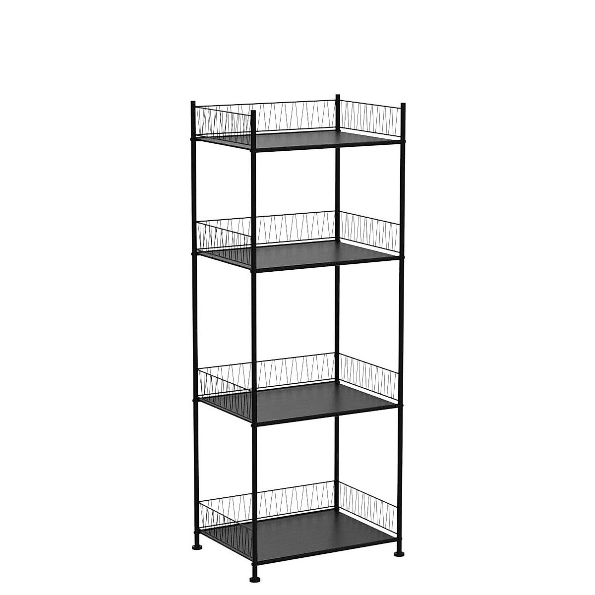 OYEAL Bathroom Shelves Freestanding Bathroom Towel Storage 4 Tier Wire Shelving Unit Bathroom Standing Shelf Floor Organizer for Pantry Kitchen Laundry Room Organization, Black