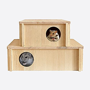 Shuoxpy Small Animal Hideout Multi-Chamber Hamster House Maze Small Pets House Habitats Decor for Hamster Mice Gerbils Mouse (S)