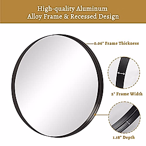 NeuType 28-Inch Round Mirror - Stylish & Durable Decor