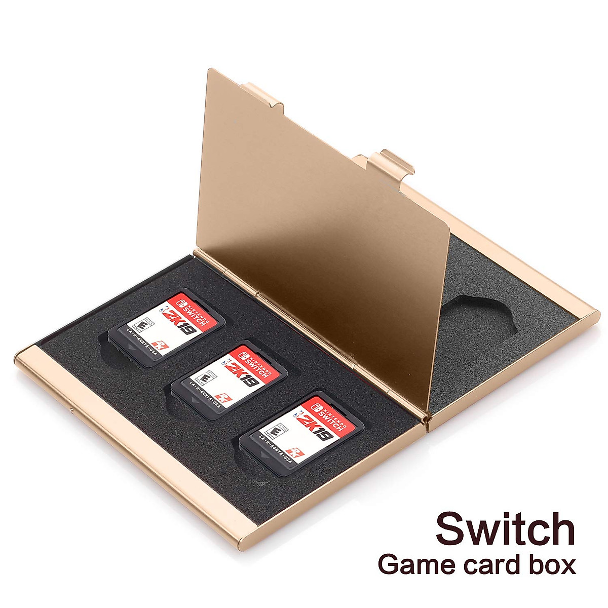 Premium Game Card Case for Nintendo Switch, Aluminum Game Cartridge Holder for Nintendo Switch (Hold 6 Game Cards) - Black