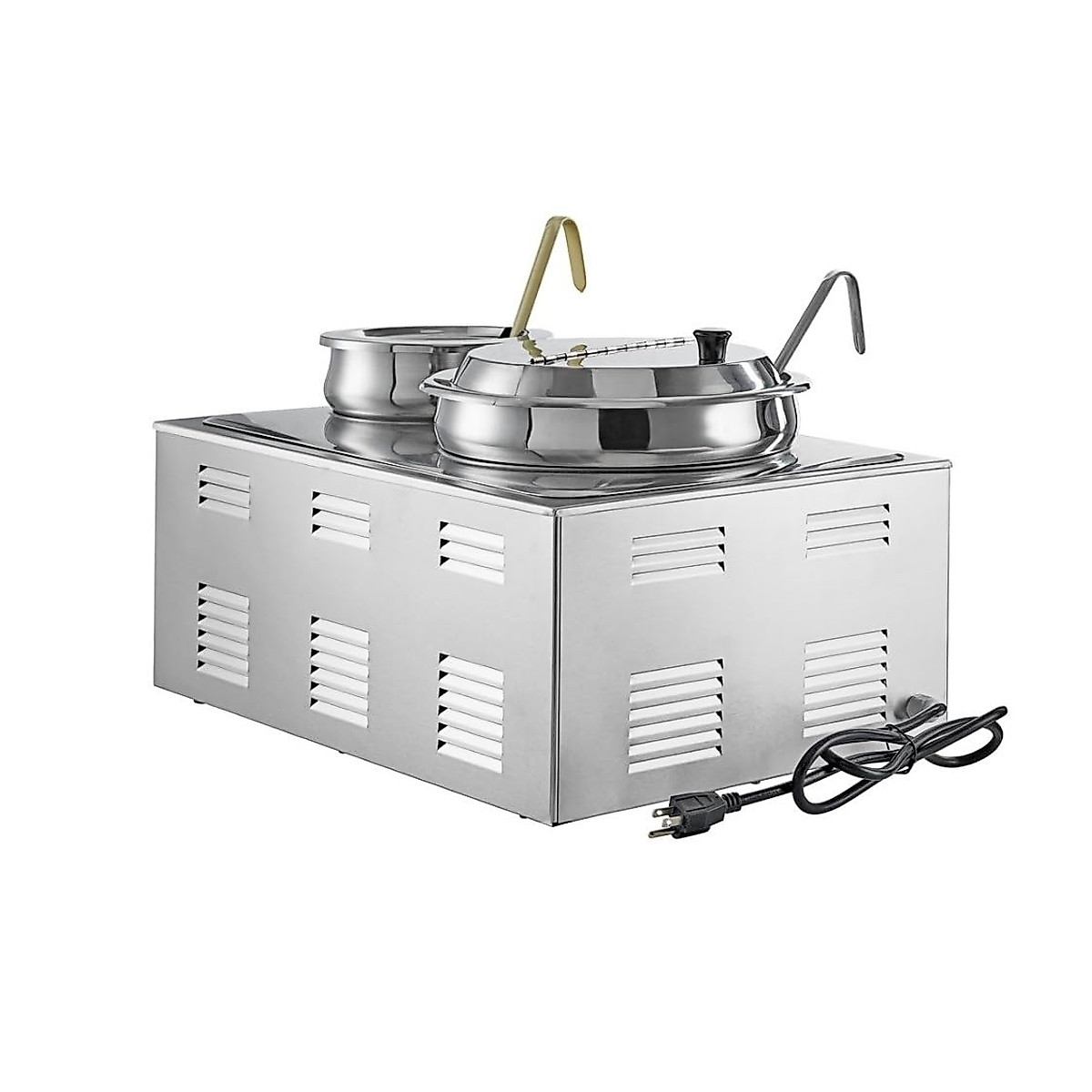 Soro Essentials- 6.37" and 10.37" Hole Openings Stainless Steel Steam Table Adapter Plate- Fits 4 and 11 qt. Inset Pan Buffet Server and Food Warmer Steam Table for Hotel Restaurant Supplies Party