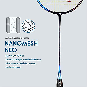 YONEX Smash Badminton Racquet (G4, 73 Grams, 28 lbs Tension) (Black Blue)