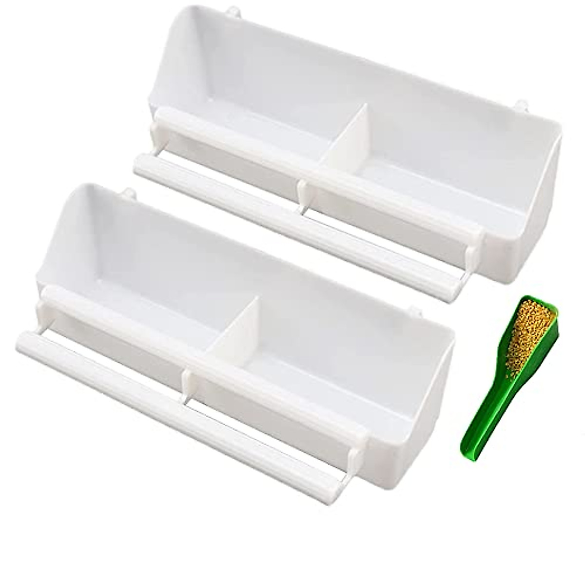 Bird Food Bowl Bird Feeder Pet Birds Food Dish Bird Water Bowls Pigeon Feeding Cups for Cockatiel Parrot Macaw Birds Small Animal 2 Pack with 1 Bird Spoon