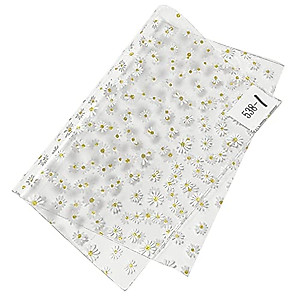 12" x 53" Transparent PVC Jelly Faux Leather Roll Small Daisy Printed Waterproof Vinyl Crafts Fabric for DIY Handbags Cosmetic Bag Makeup Bag Making