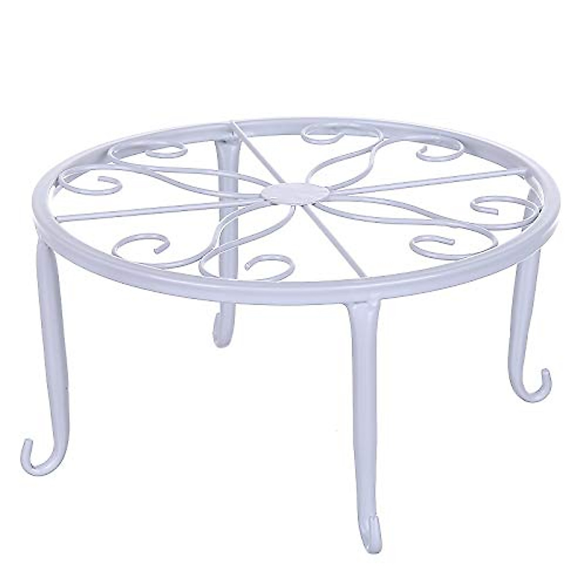 Tosnail 4 Pack 9" Metal Plant Stands for Indoor and Outdoor, Planters Stand, Flower Pots Holder, Beverage Dispenser Stand, Pumpkin Stand for Floor and Tabletop Decoration - White