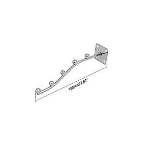 uxcell Wall Mount Waved Hanger Rack 5 Beads Garment Display Hook
