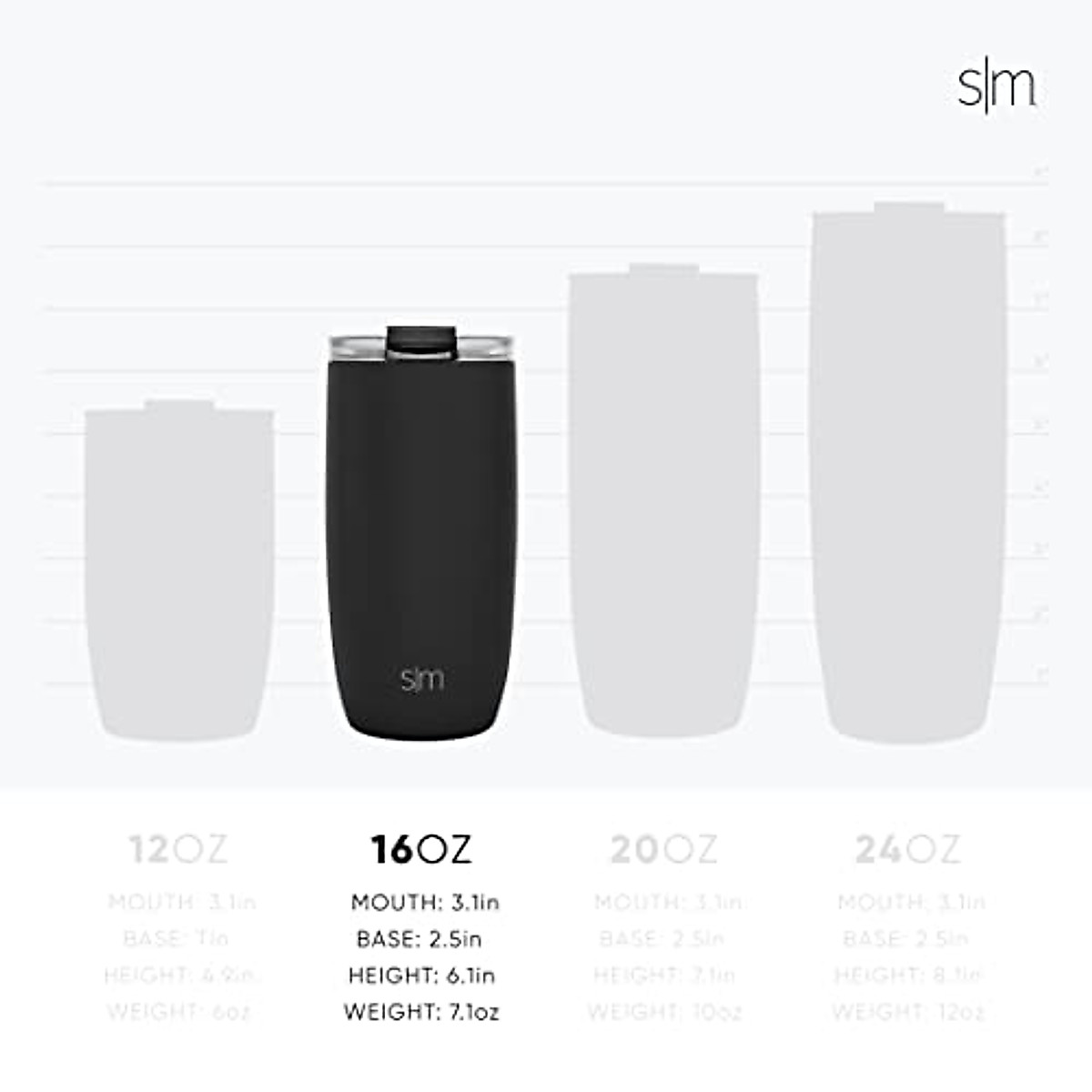 Simple Modern Travel Coffee Mug Tumbler with Flip Lid | Reusable Insulated Stainless Steel Cold Brew Iced Coffee Cup Thermos | Gifts for Women Men Him Her | Voyager Collection | 16oz | Sea Glass Sage