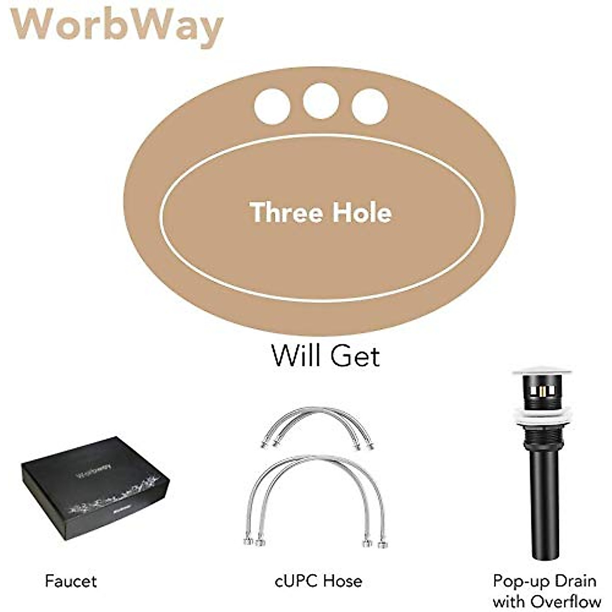 WorbWay Bathroom Faucet Matte Black,2 Lever Handle 8 inch Widespread Bathroom Sink Faucet with Pop-Up Drain (Matte Black)