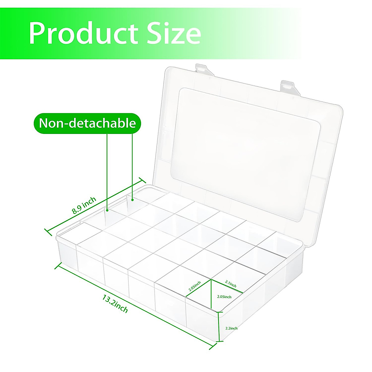 1 Pcs Large 24 Grids Plastic Organizer Box, Grids Clear Plastic Organizer Box, for kitchen Storage, Party and Travel