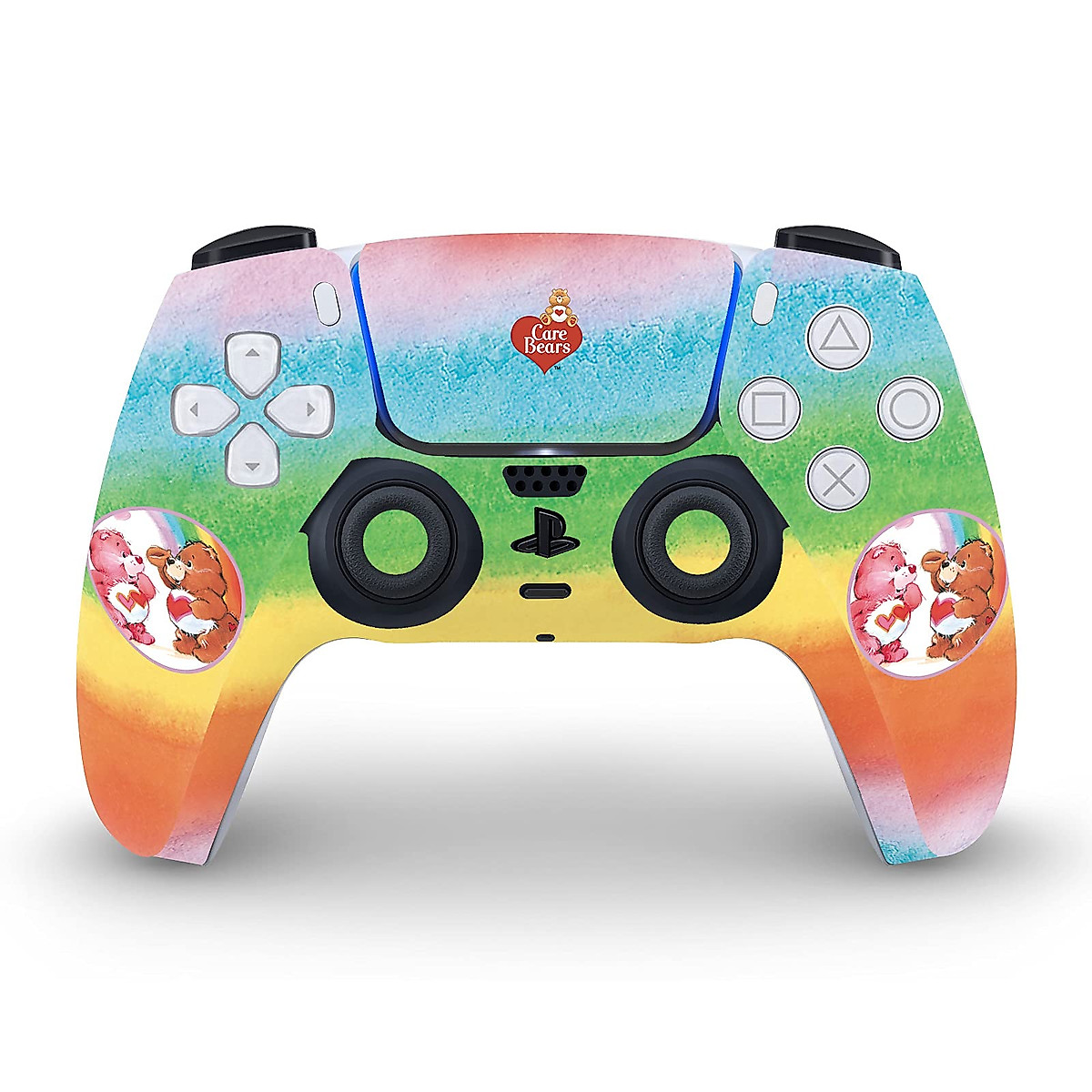 Head Case Designs Officially Licensed Care Bears Rainbow Classic Vinyl Faceplate Sticker Gaming Skin Decal Cover Compatible With Sony PlayStation 5 PS5 Disc Edition Console & DualSense Controller
