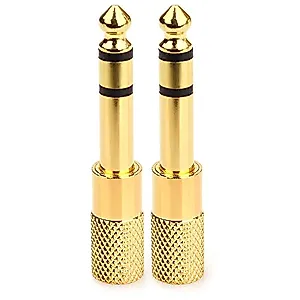 2PCS 1/4" to 3.5mm Headphones Adapters, JEEUE 6.35mm(1/4") Male - 3.5mm (1/8") Female Socket Stereo Jack Adaptor Bring You Professional Sound