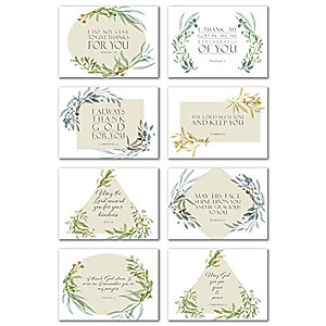 Thank You Inspirational Bible Verse Note Cards with Envelopes - Pack of 48