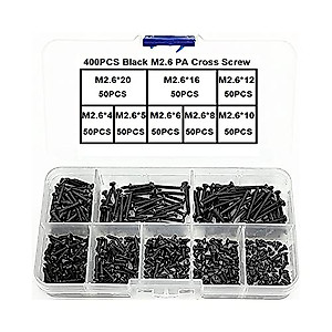 MUMUJJ PA Phillips Micro Laptop Repair Screws M2.6 M3 Computer PC Pan Micro Screws Self-Tapping Electronic Screws Assortment Kit 400pcs (Size : M2.6)
