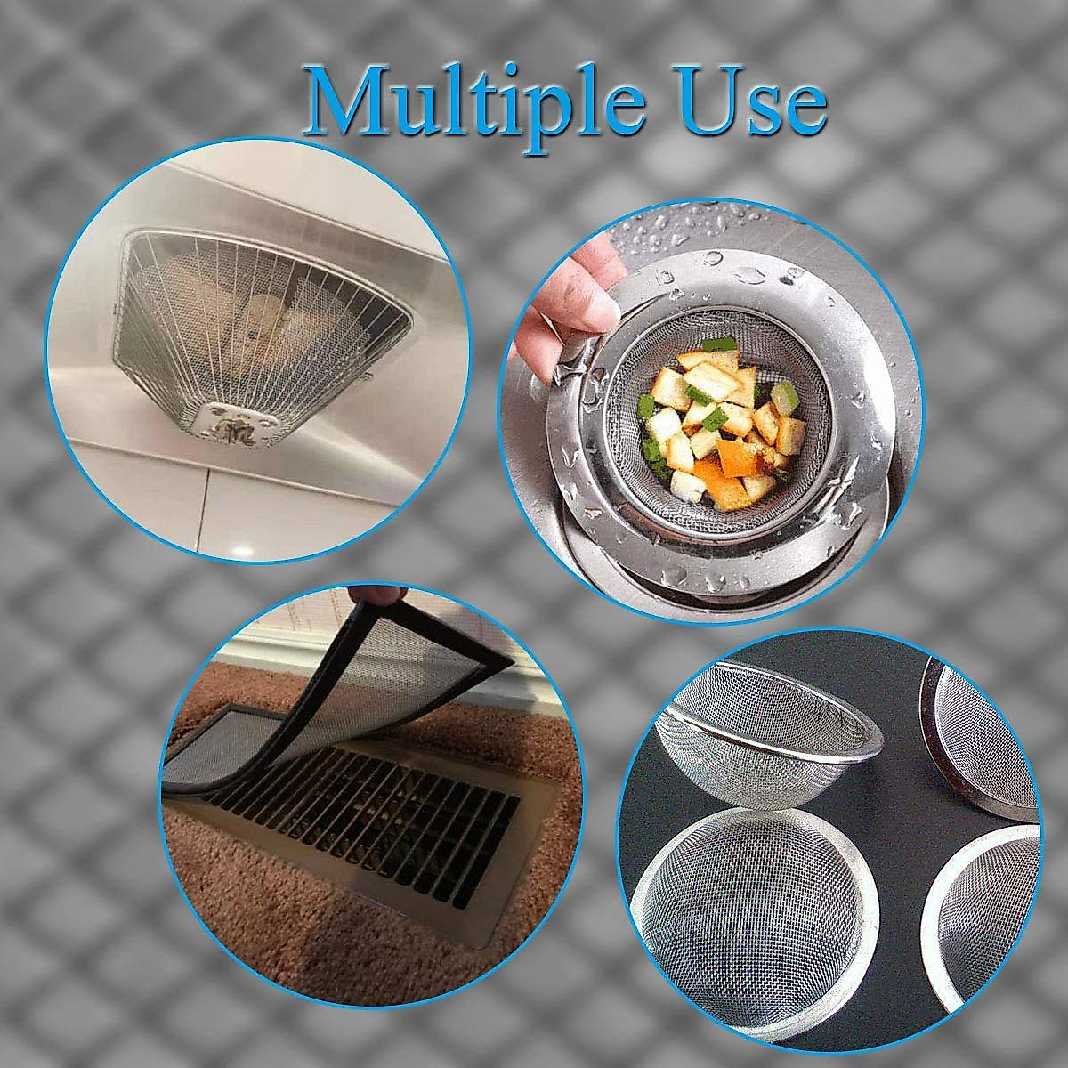 3 PCS Stainless Steel Woven Wire Mesh Screen - 11.8"X8.2" - 1mm Hole Diameter 0.4mm Easy to Cut - Air Vent Mesh, Window Screen Mesh