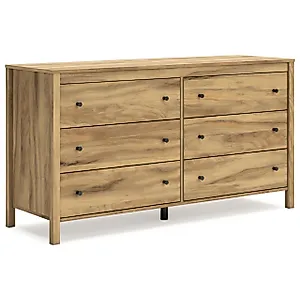 Signature Design by Ashley Hallityn Coastal 6-Drawer Dresser with Safety Stop and Scalloped Design, White