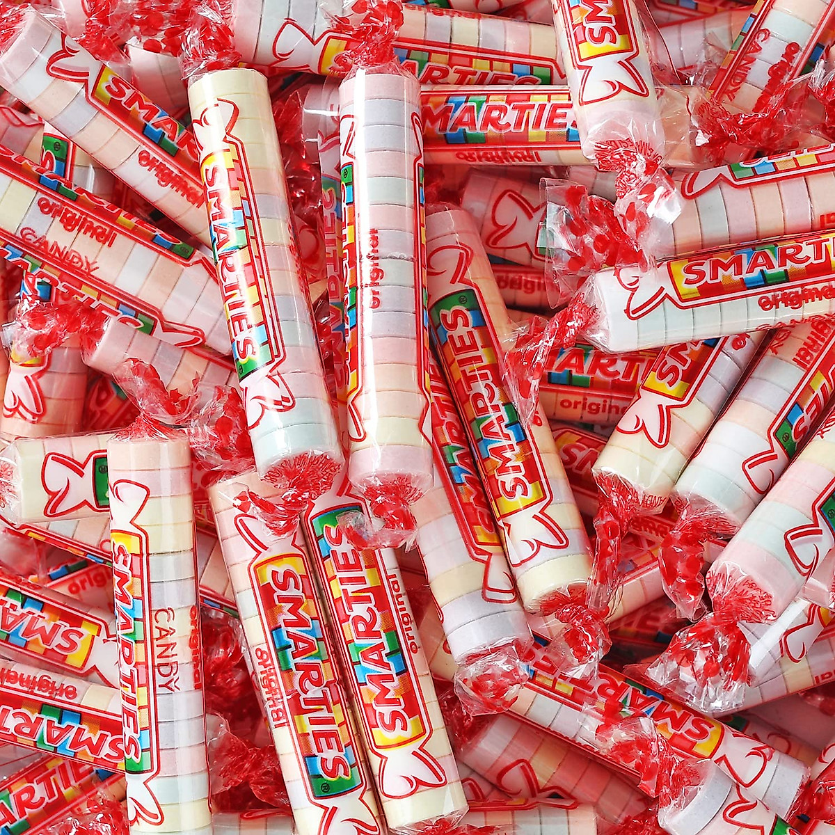 Smarties Candy - 3.2 Pounds - Parade Throws Candy Rolls - Individually Wrapped Smartee - Original Flavor - Red Bulk Candy - Goodie Bag Filler Candies - Pinata Candy