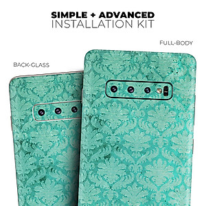 DesignSkinz Deep Teal Luxury Pattern Protective Vinyl Decal Wrap Skin Cover Compatible with The Samsung Galaxy S20 (Screen Trim & Back Glass Skin)