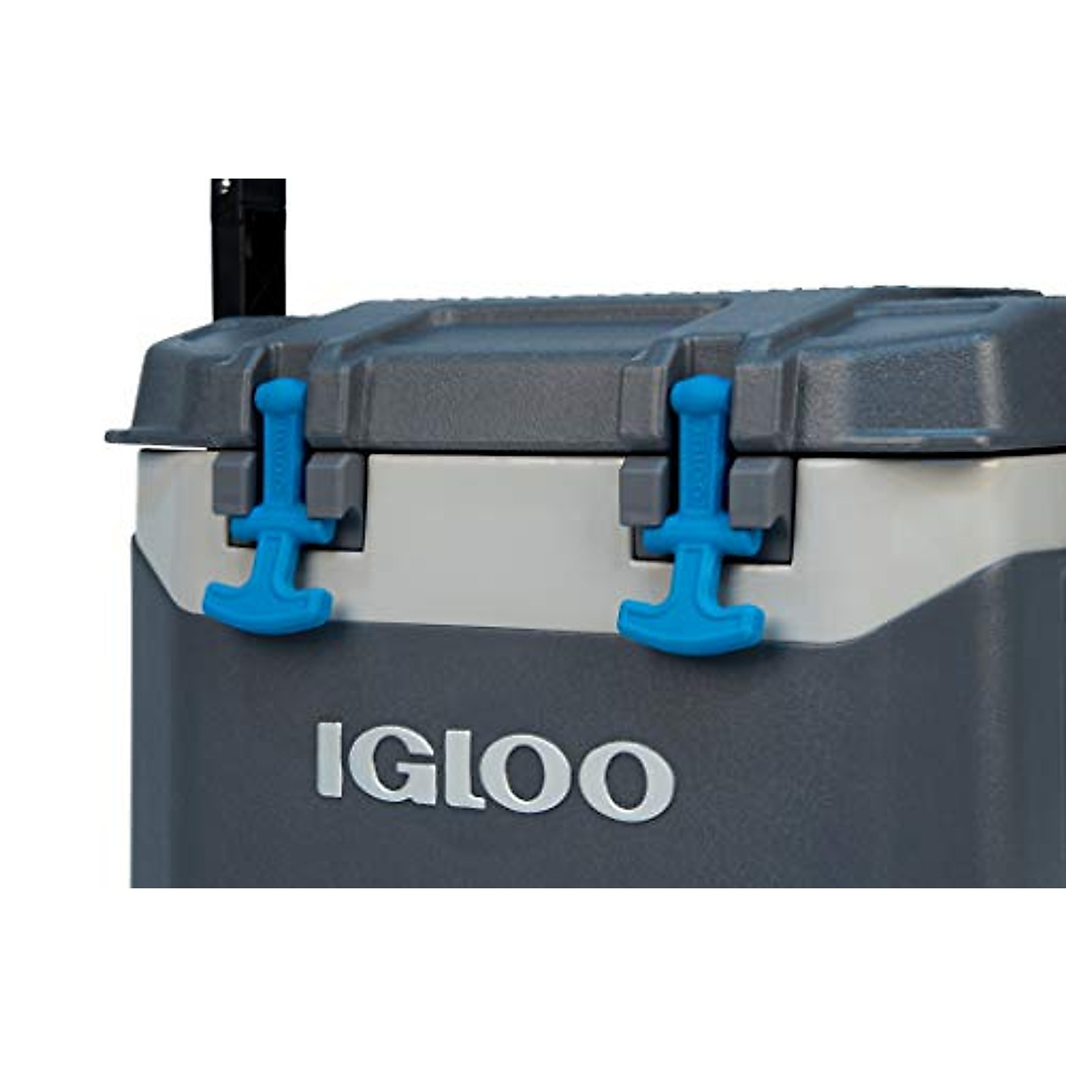 Igloo BMX 25 Quart Cooler with Cool Riser Technology, Fish Ruler, and Tie-Down Points - 11.29 Pounds - Carbonite Gray and Blue